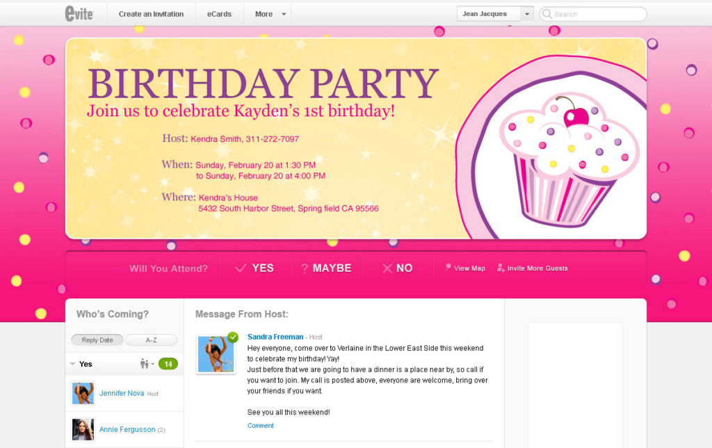 Evite Invitation Design